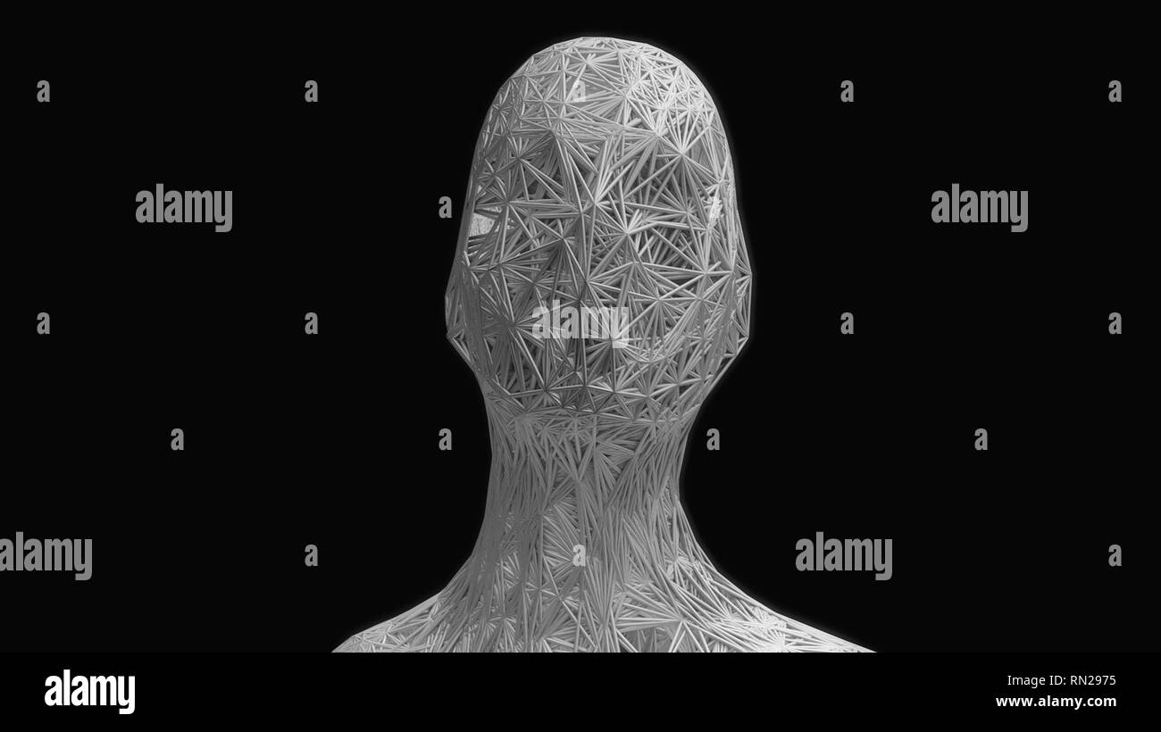 3d render Human figure made with lines Stock Photo - Alamy