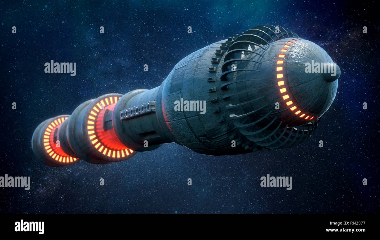 3d render. Futuristic spaceship concept Stock Photo - Alamy
