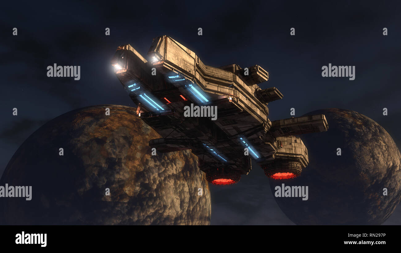 3d render. Futuristic spaceship concept Stock Photo - Alamy