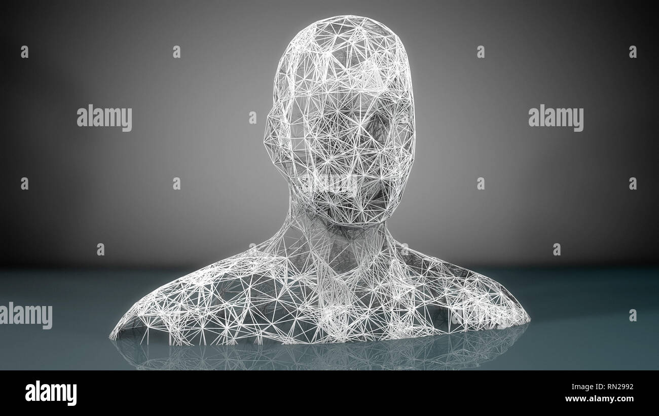 3d render Human figure made with lines Stock Photo - Alamy
