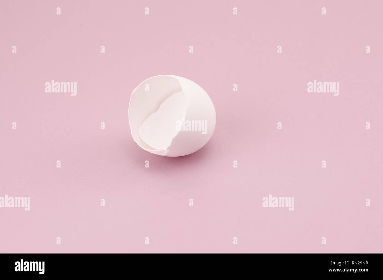 white empty broken egg shell on a pastel colored surface Stock Photo ...