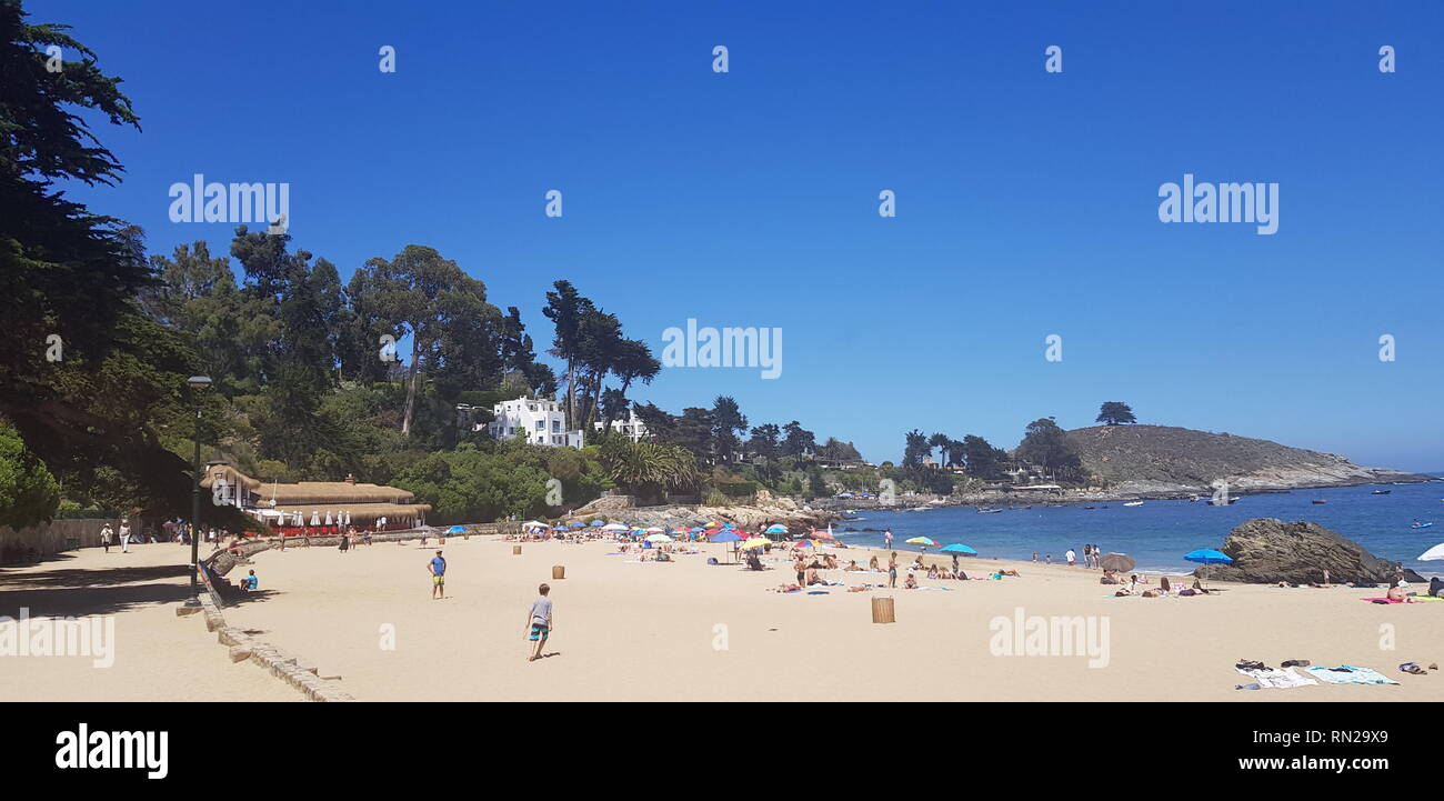 People enjoying the beach in Chile Stock Photo - Alamy