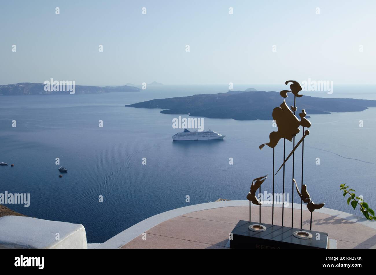 Greek island with top view of the Mediterranean sea Stock Photo - Alamy