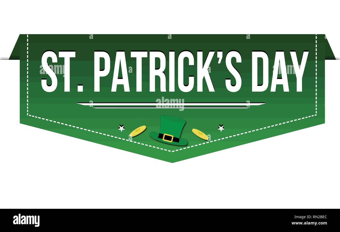 Saint Patrick's day banner design on white background, vector ...