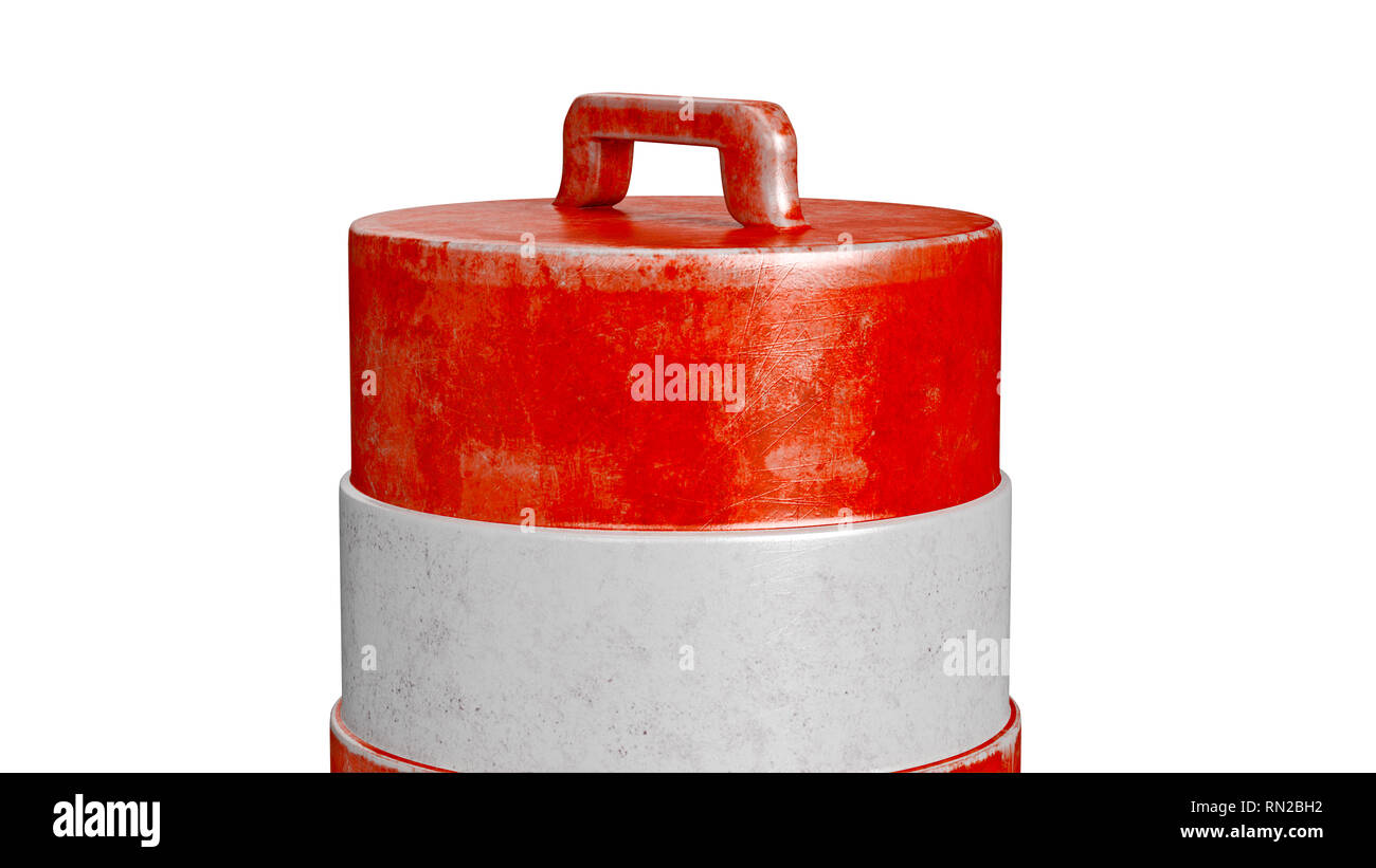 Traffic barrier danger warning cylinder, set. 3D rendering Stock Photo ...