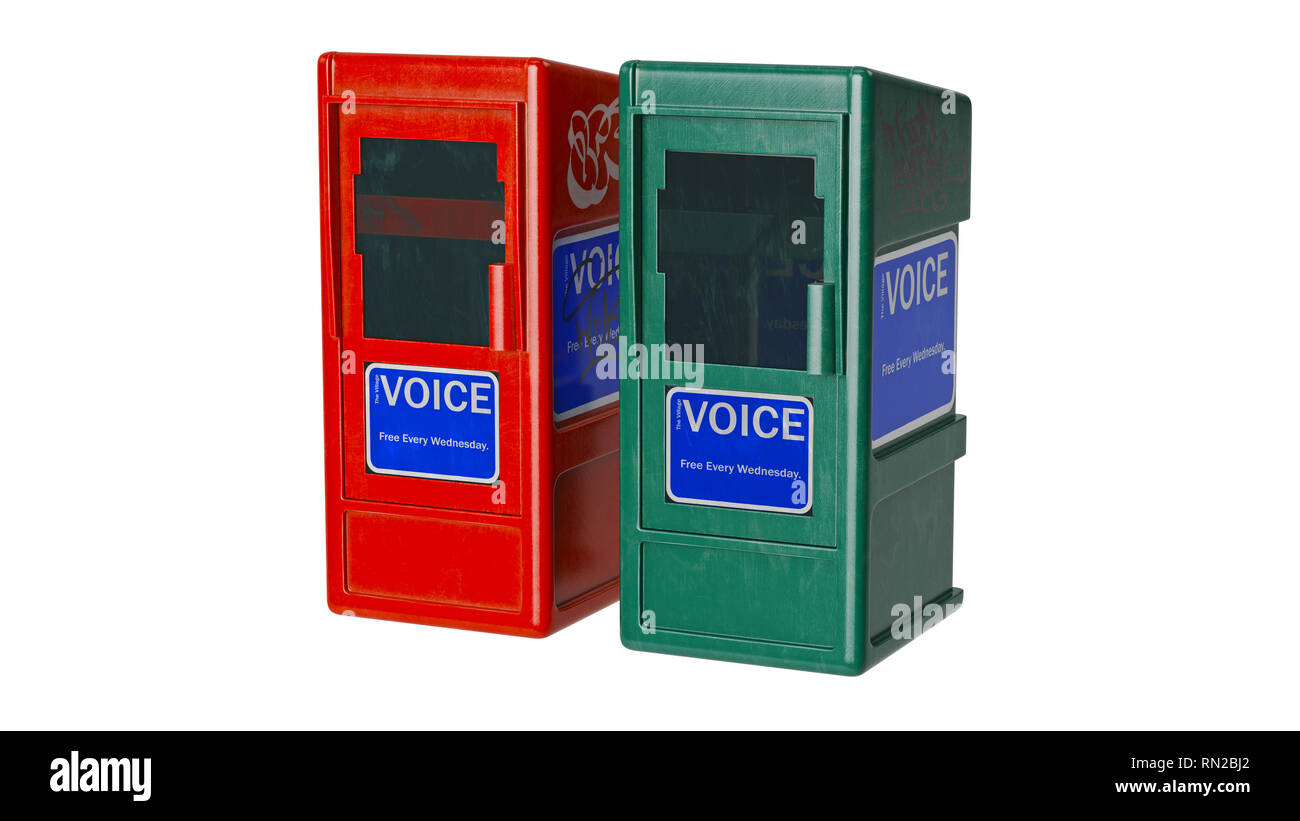 Newspaper box metal commercial, isolated on white background. 3D ...