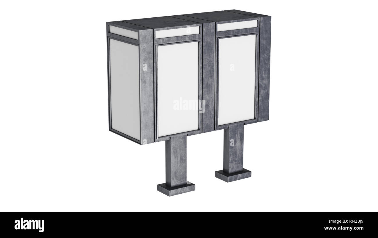 Billboard banner board panel. Phone booth. Mockup advertisement design ...