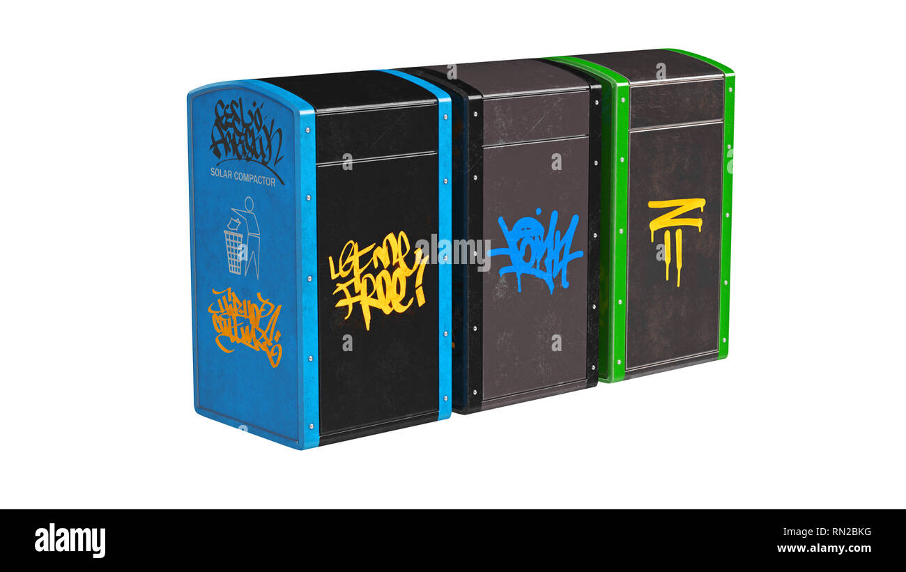 Newspaper box metal sign, isolated on white background. 3D rendering ...