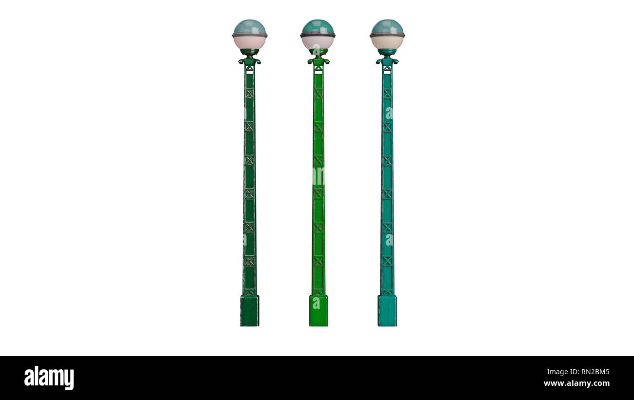 Post pillar street light, isolated background, set. 3D rendering Stock ...