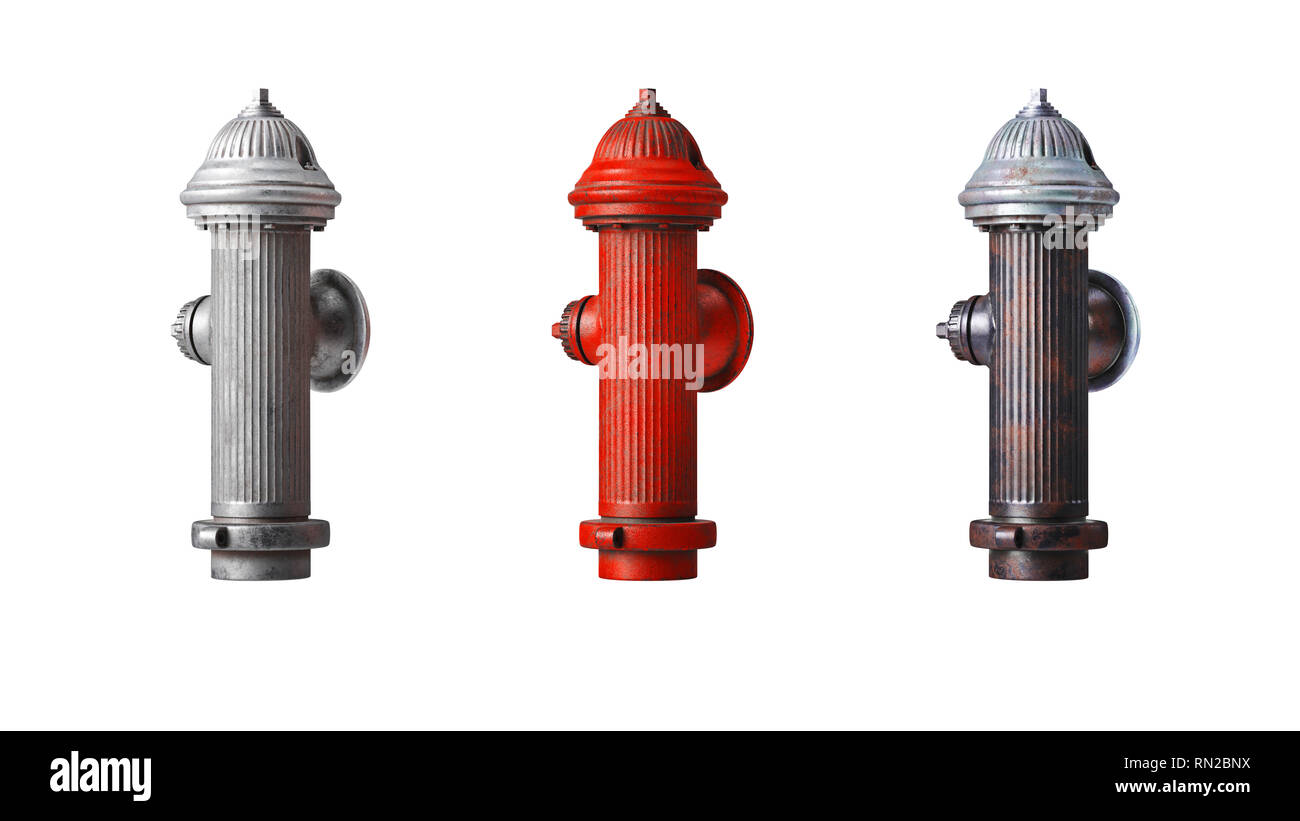 Fire alarm hydrant bell, isolated white background. 3D rendering Stock ...