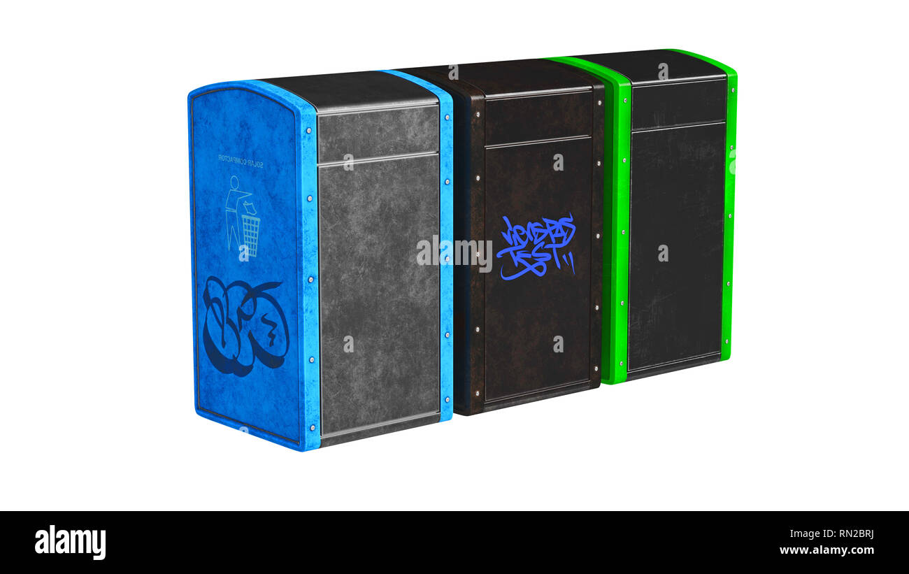 Newspaper box metal sign, isolated on white background. 3D rendering ...