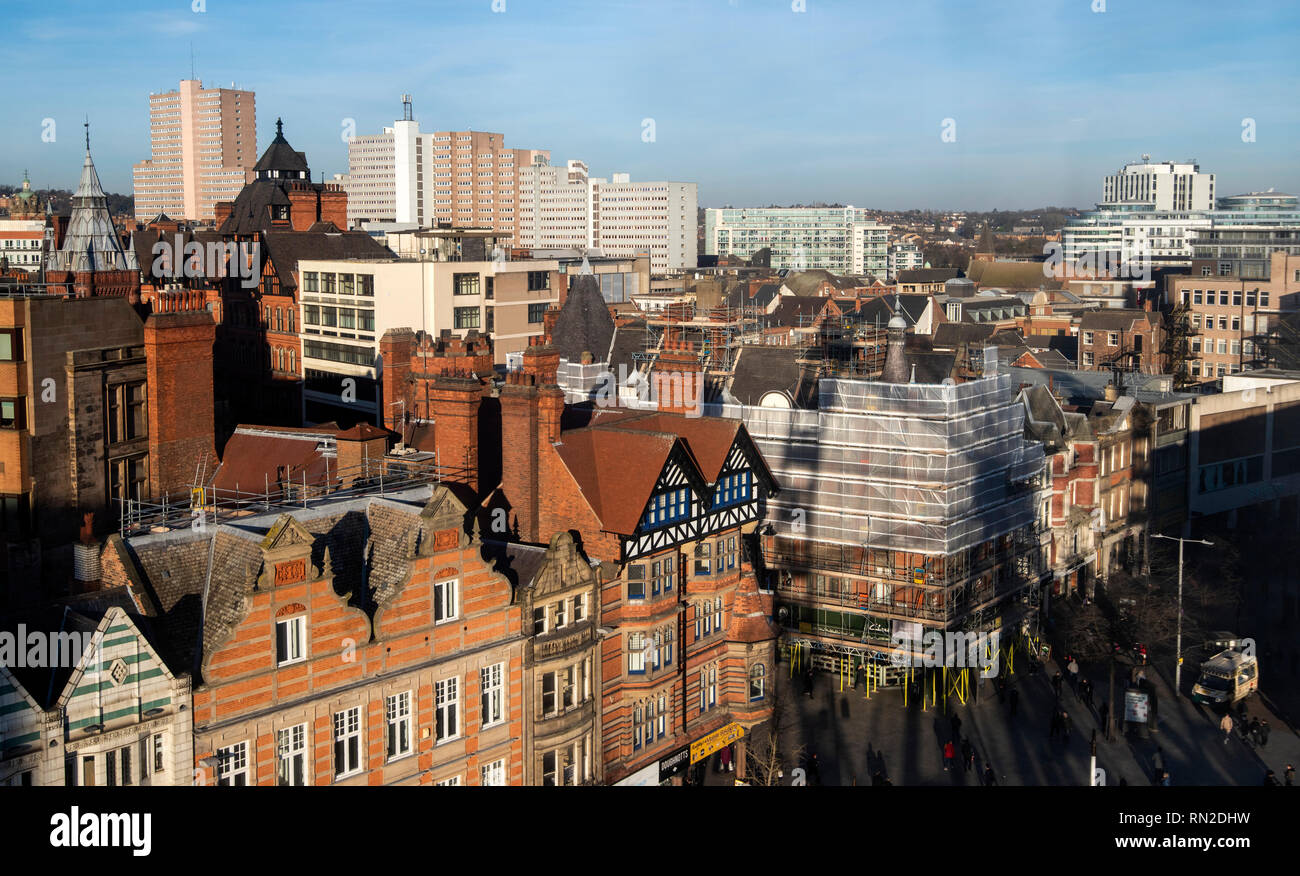 Aerial view nottingham city centre hi-res stock photography and images ...
