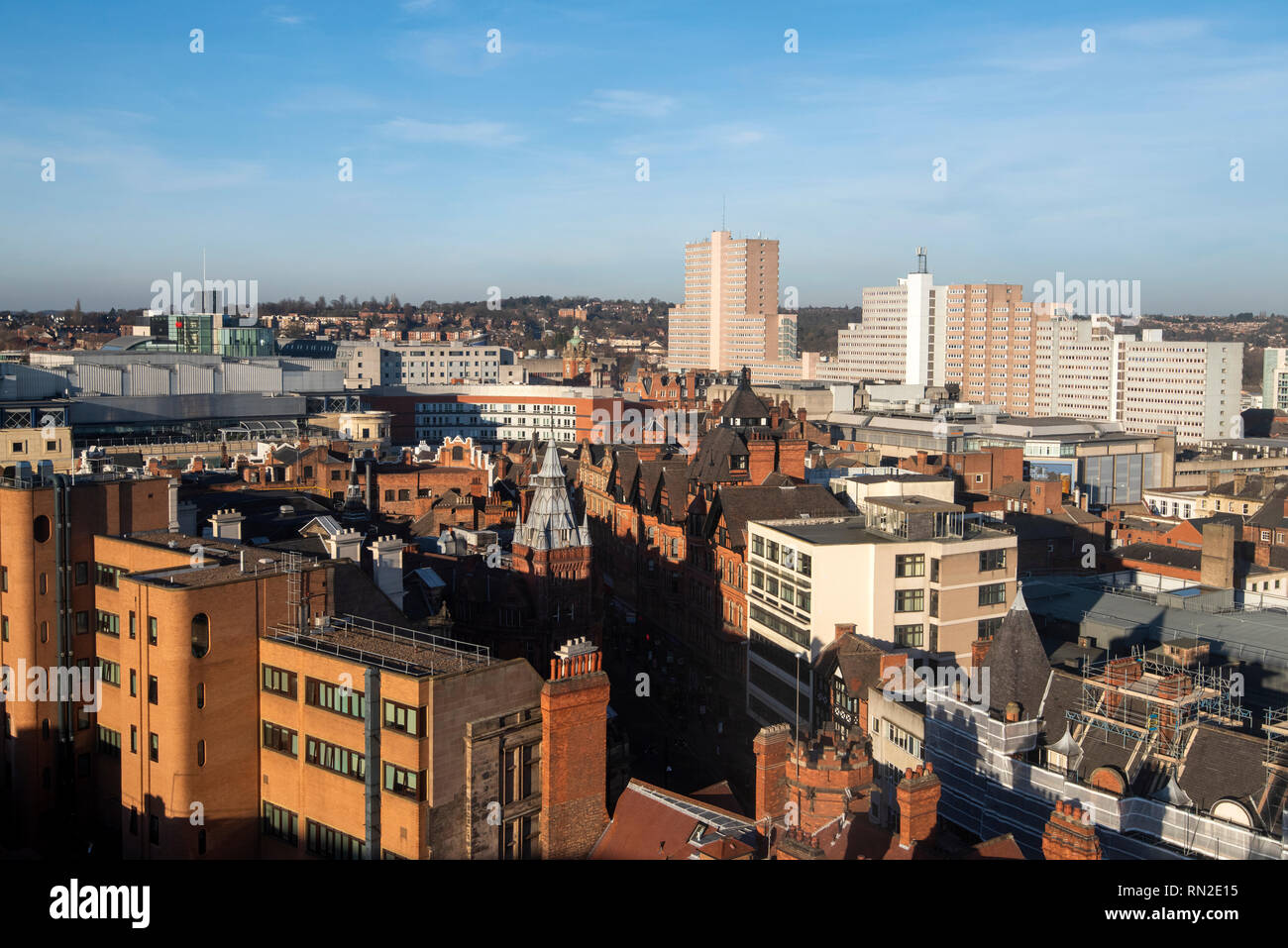 Aerial view nottingham city centre hi-res stock photography and images ...