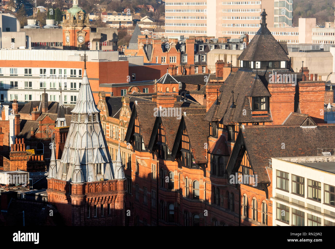 Aerial view nottingham city centre hi-res stock photography and images ...