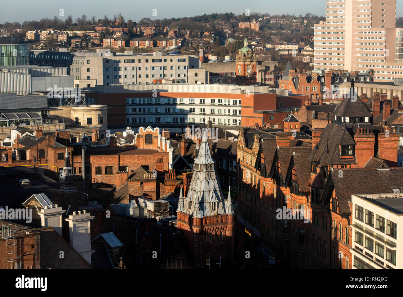 Aerial view nottingham city centre hi-res stock photography and images ...