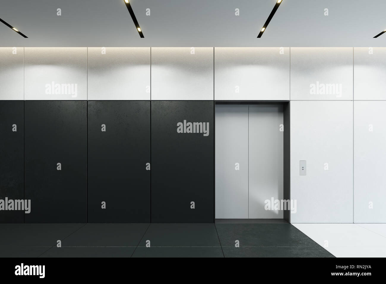 modern elevator with closed doors in office lobby Stock Photo - Alamy