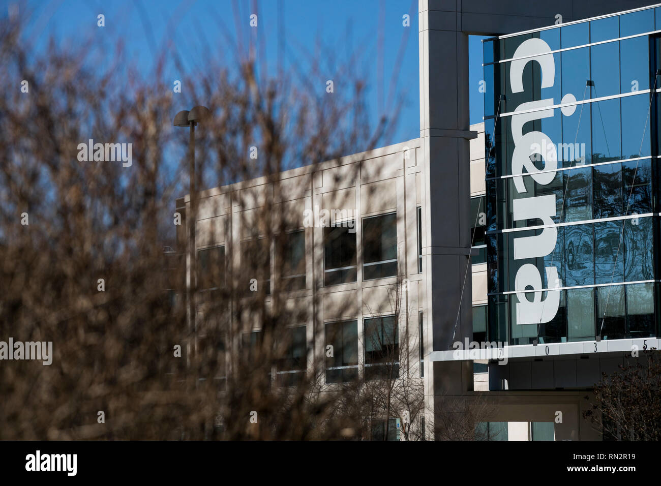 A logo sign outside of the headquarters of the Ciena Corporation in ...