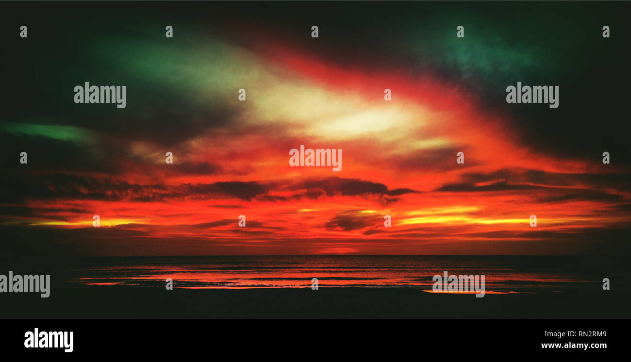 dramatic marine sunset Stock Photo - Alamy
