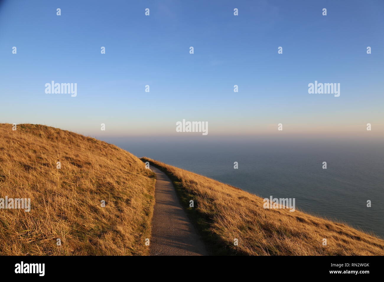 Coastal path along beachy head cliffs Stock Photo - Alamy
