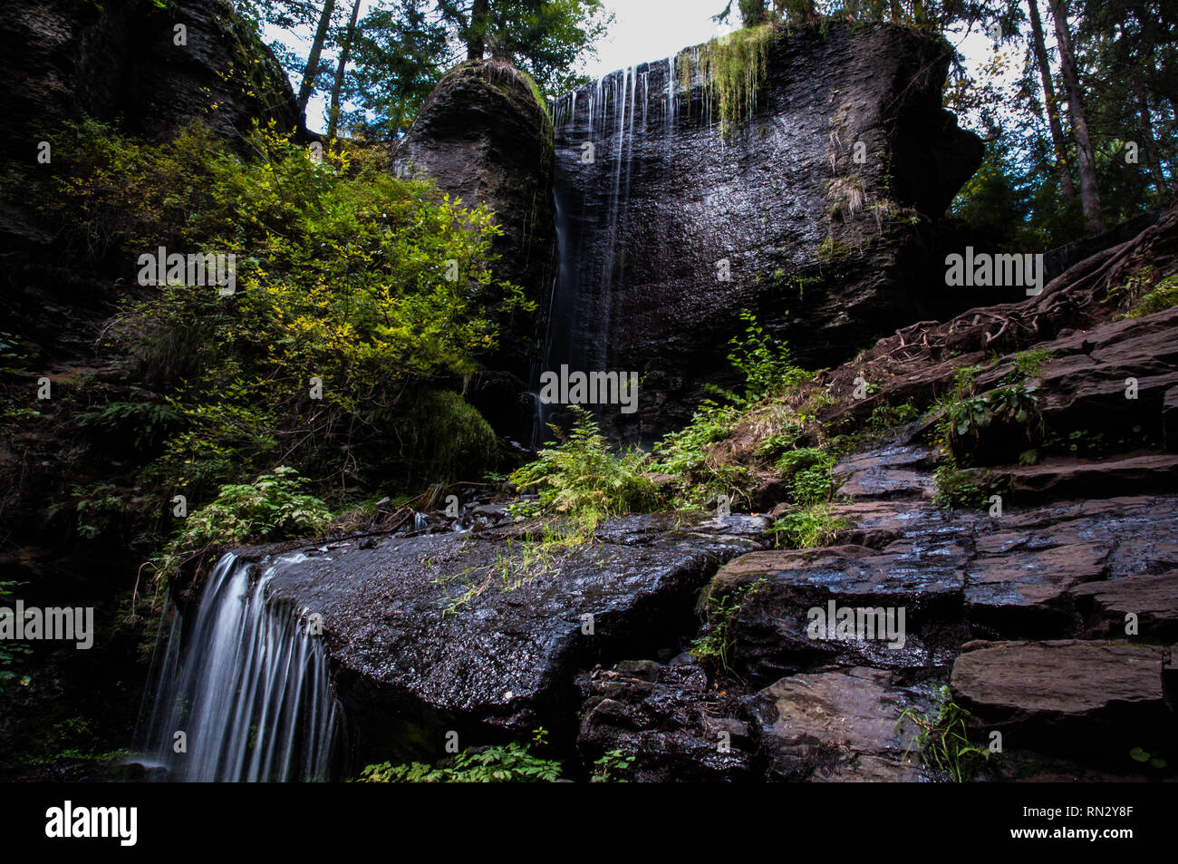 Beautiful, unique crystal clean small waterfall in Transylvania ...