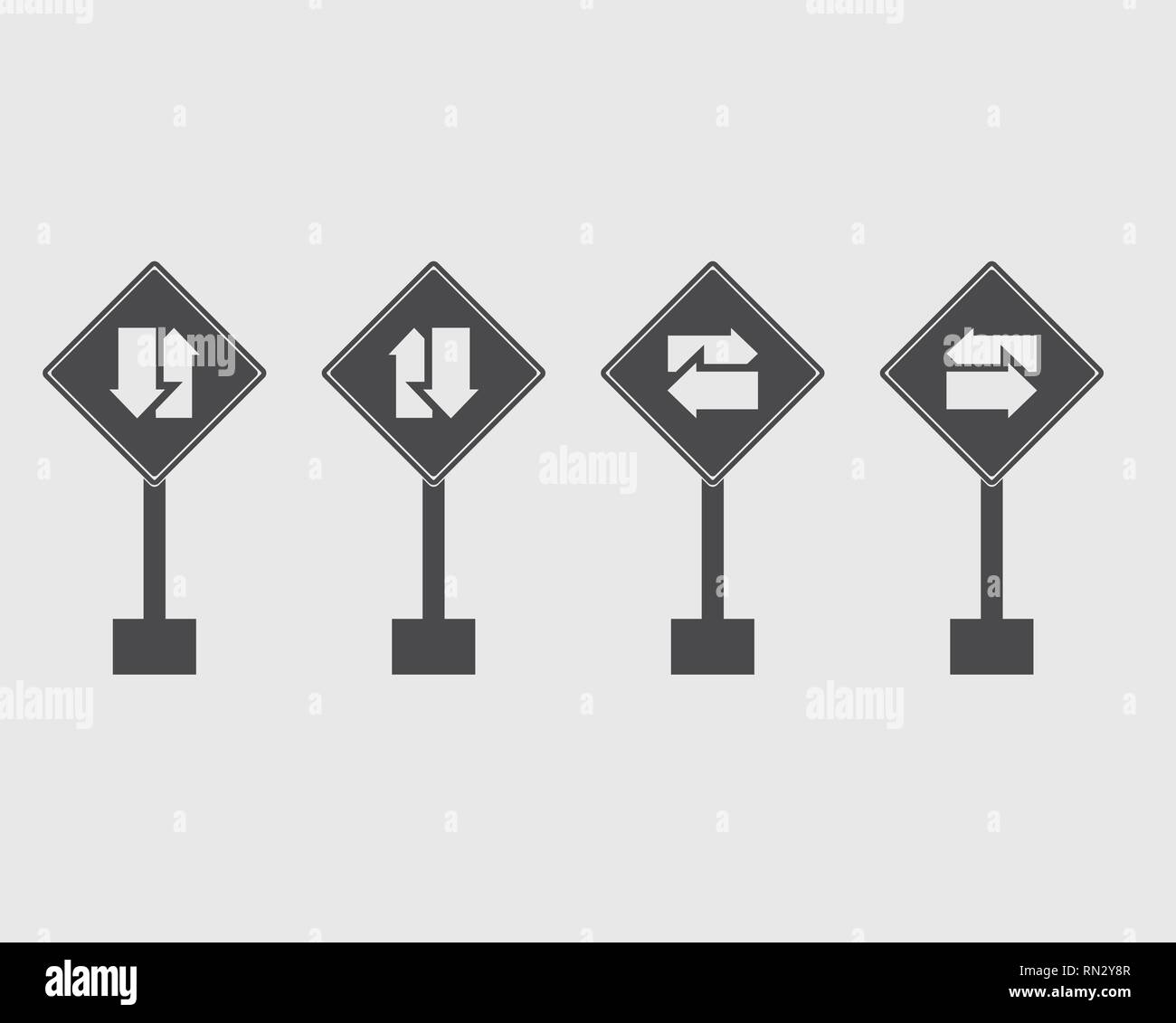 Arrow Sign icon of Highway on gray Background Stock Vector Image & Art ...
