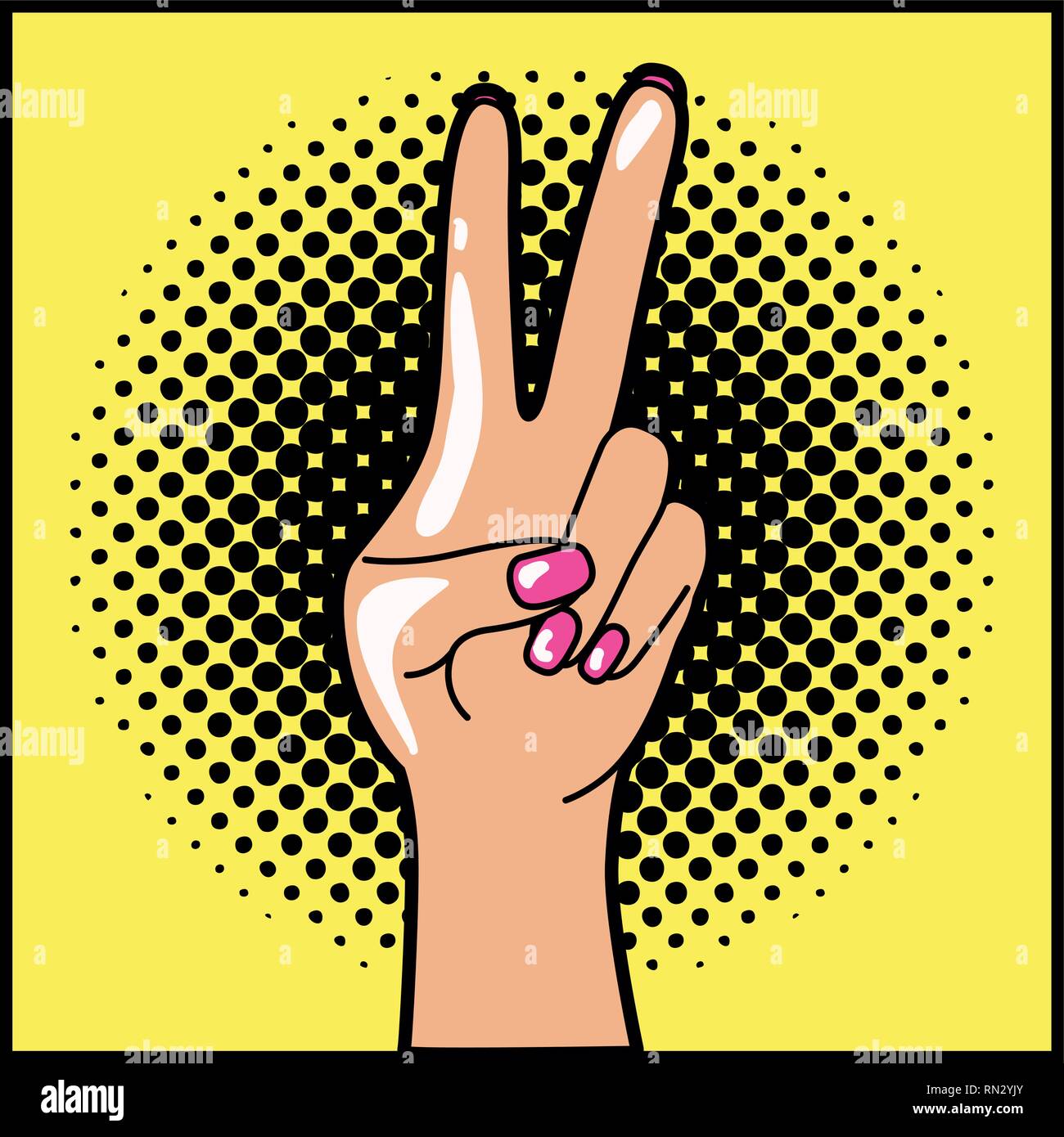 hand expressing peace and love pop art style Stock Vector Image & Art - Alamy