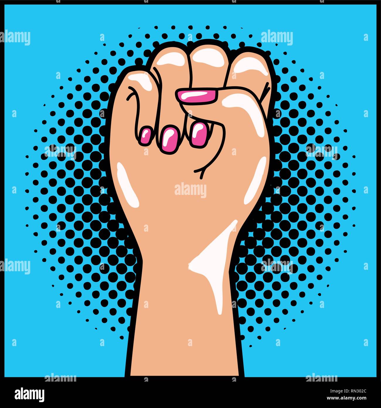hand human expressing power fist pop art Stock Vector Image & Art - Alamy