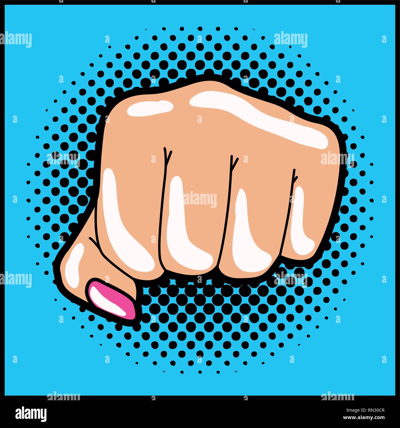 hand human expressing power fist pop art Stock Vector Image & Art - Alamy