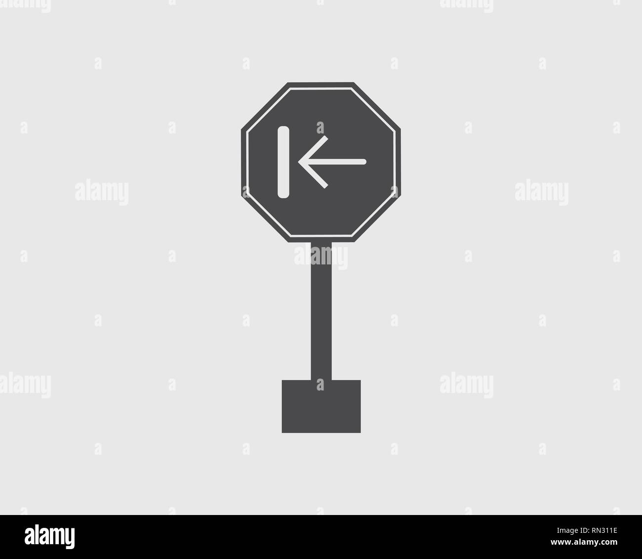 Arrow Sign icon of Highway on gray Background Stock Vector Image & Art ...