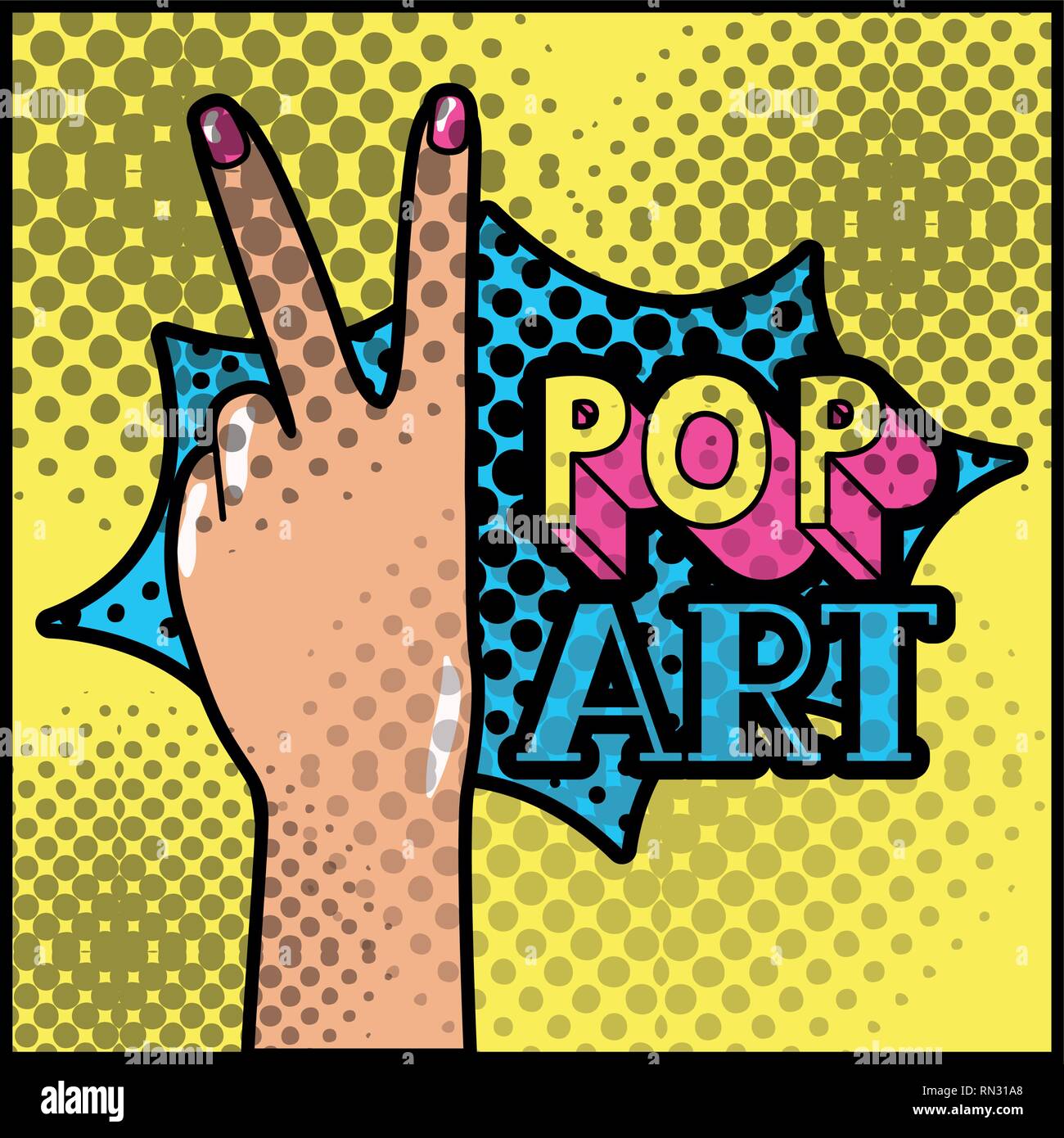 hand expressing peace and love pop art style Stock Vector Image & Art - Alamy