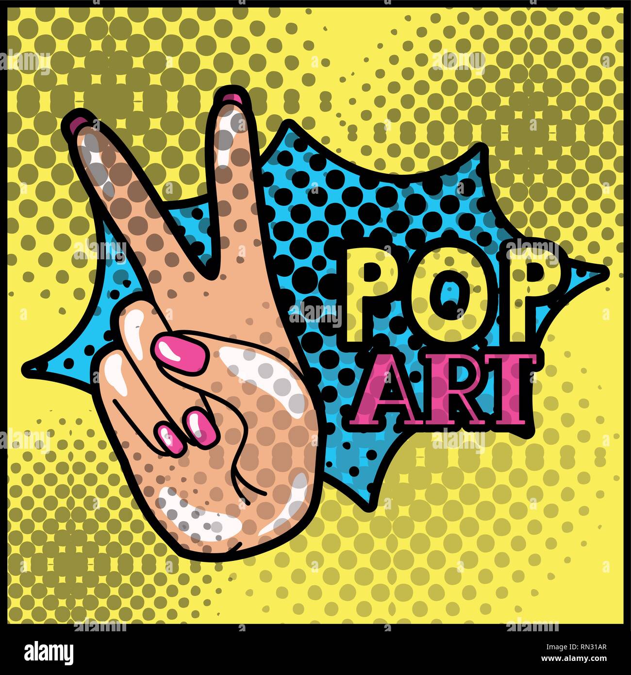 hand expressing peace and love pop art style Stock Vector Image & Art - Alamy