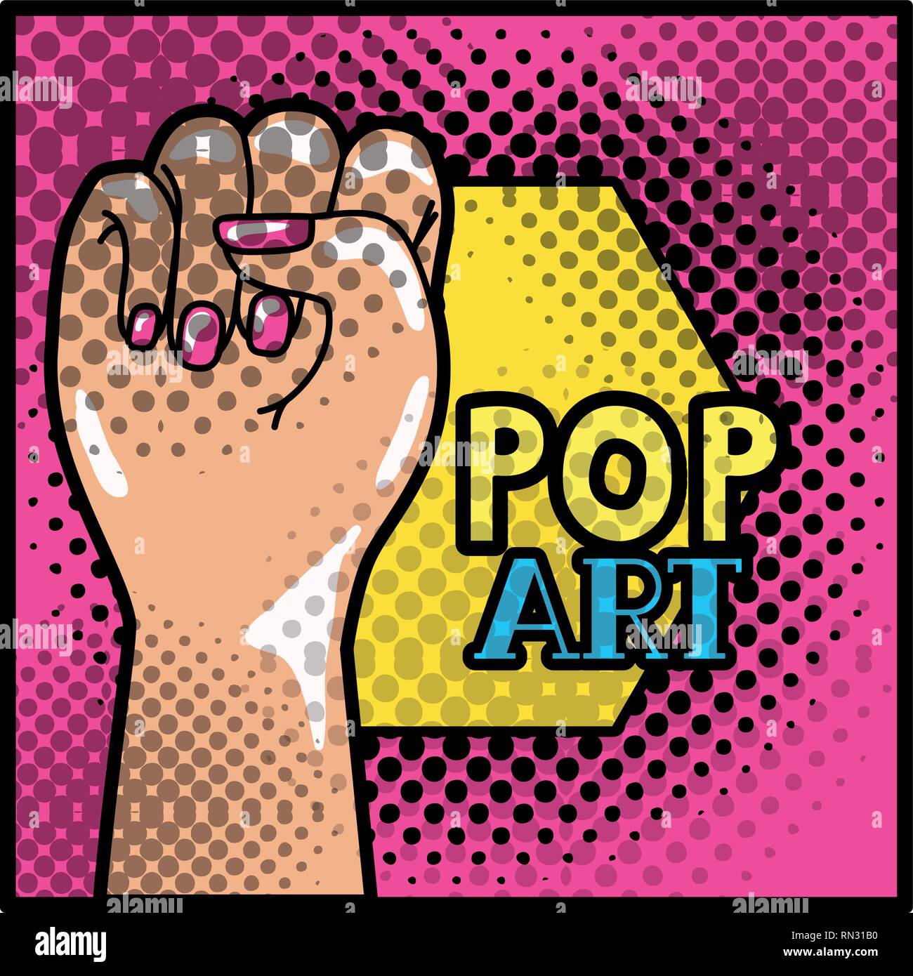 hand human expressing power fist pop art Stock Vector Image & Art - Alamy