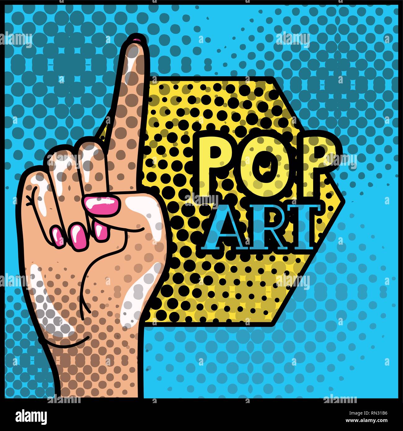 hand human expressing first pop art style Stock Vector Image & Art - Alamy