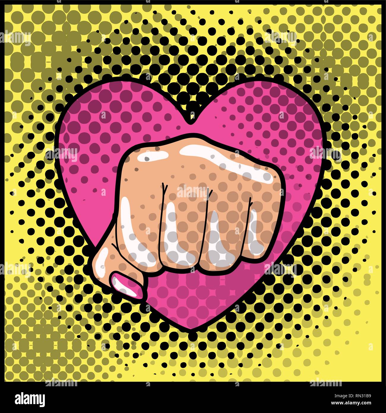 hand human expressing power fist pop art Stock Vector Image & Art - Alamy