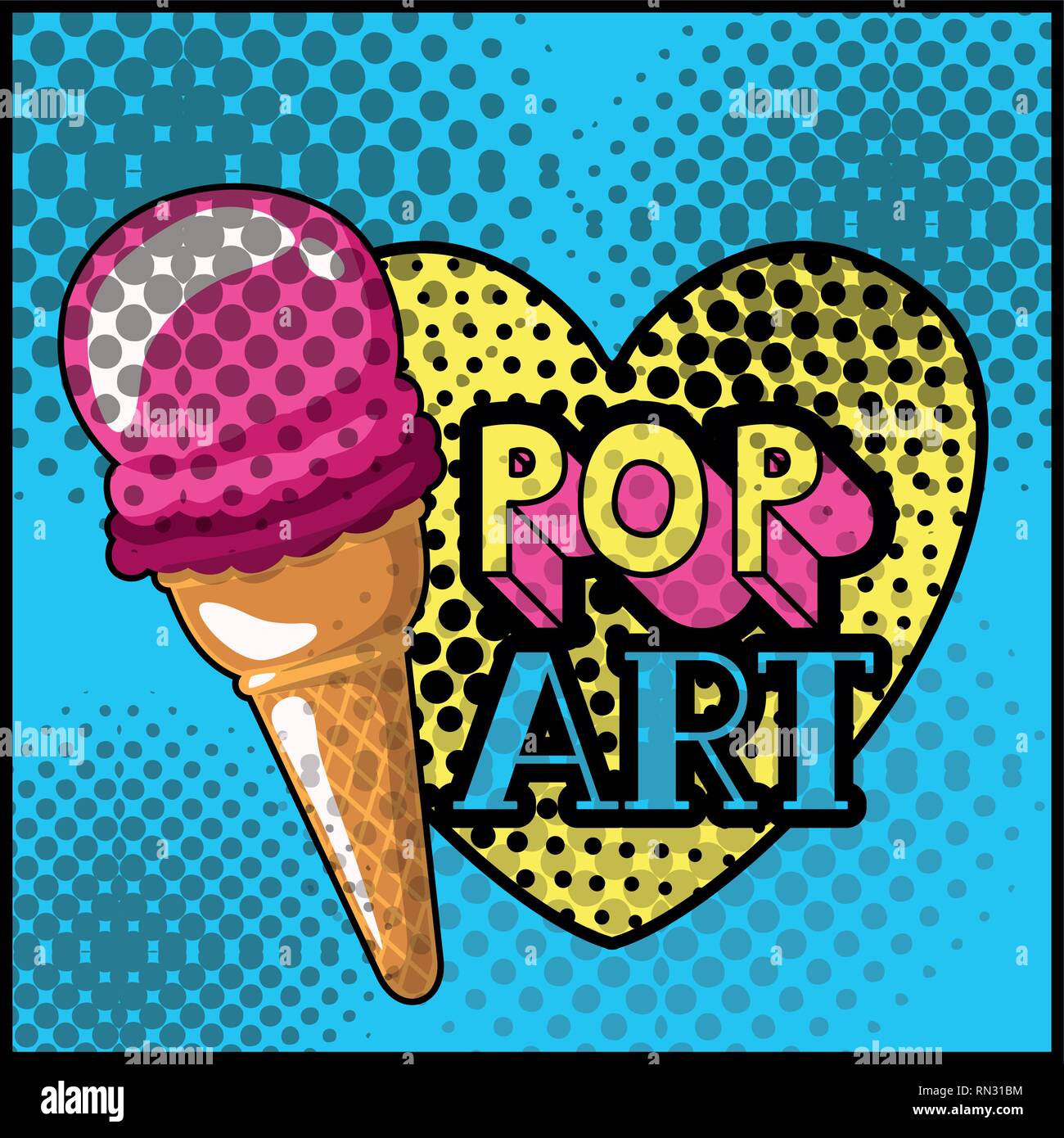 ice cream pop art style Stock Vector Image & Art - Alamy