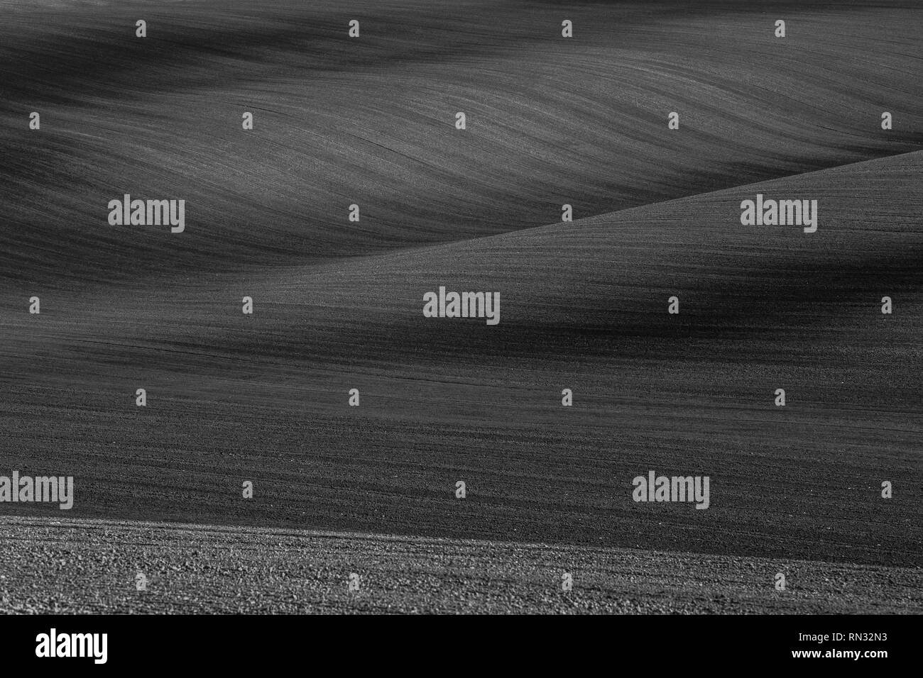 Moravian Tuscany landscape. Harvested Fields and meadows in South ...