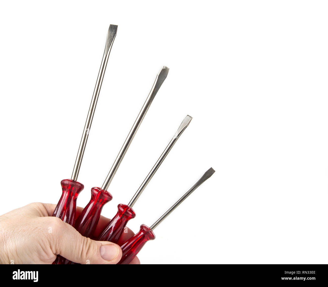 Set of screwdrivers on a white background Stock Photo - Alamy