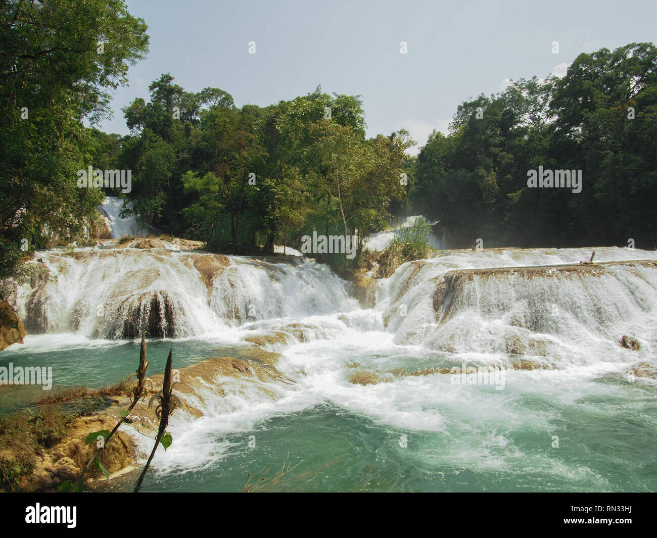 Agua azul waterfalls, Chiapas, Mexico Stock Photo - Alamy