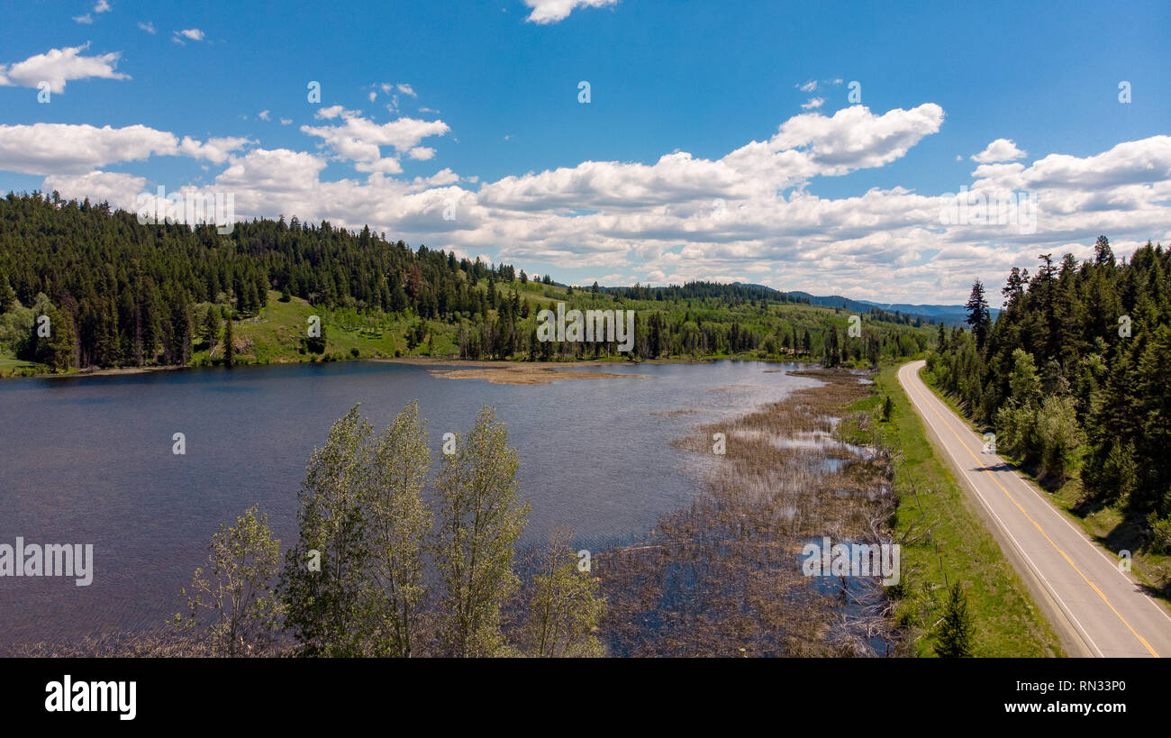 Aerial view of lake Stock Photo - Alamy