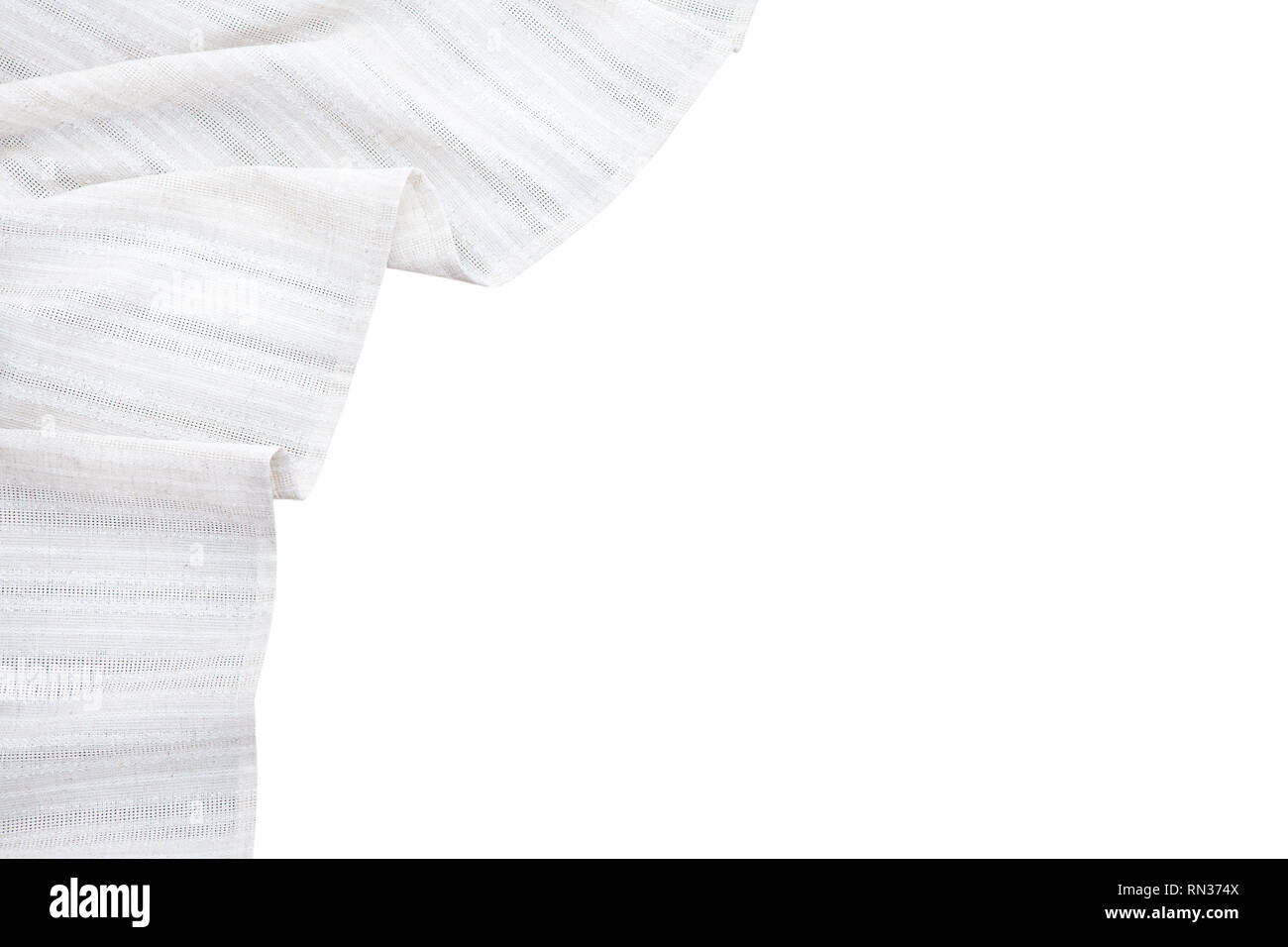 White table cloth isolated on white background. Top view mockup Stock ...