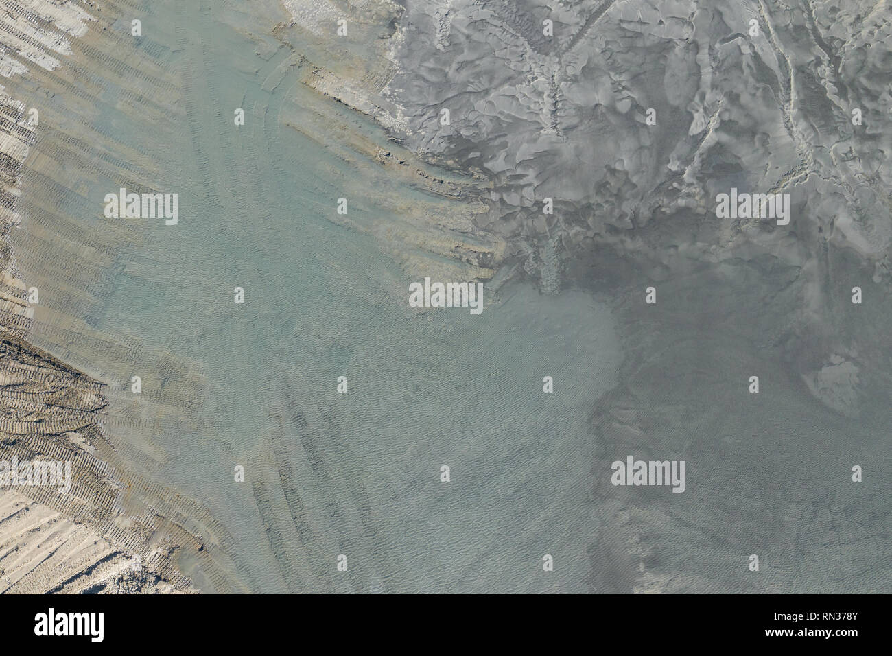 Aerial view of degraded landscape. Destroyed land. View from above ...