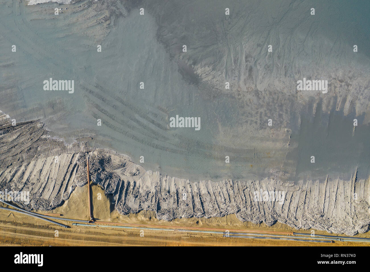 Aerial view of degraded landscape. Destroyed land. View from above ...
