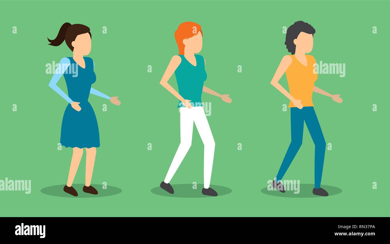 group women standing characters Stock Vector Image & Art - Alamy