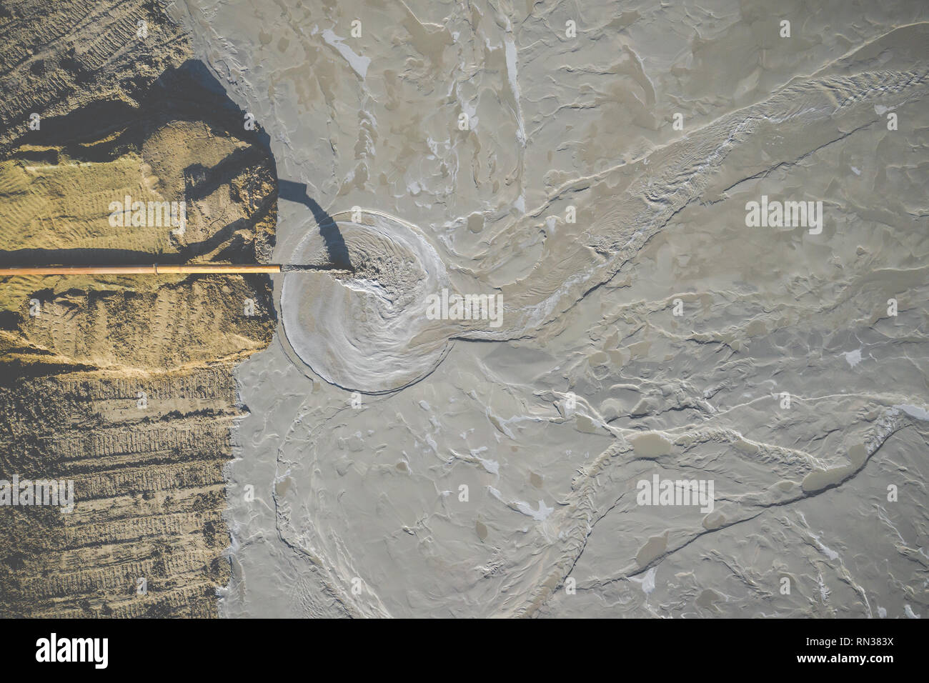 Aerial view of degraded landscape. Destroyed land. View from above ...