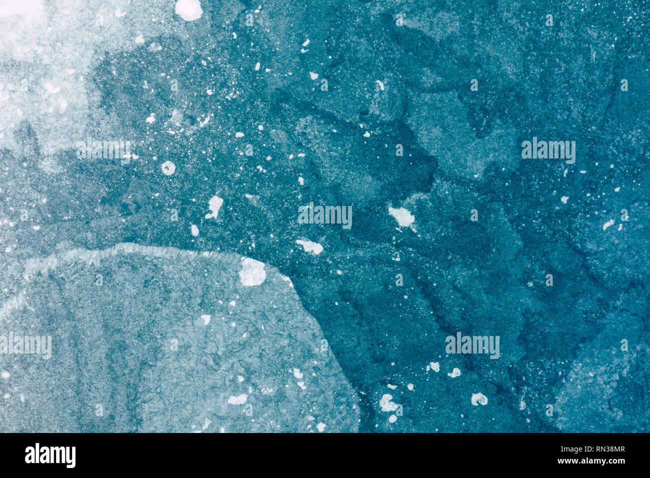 Aerial view of frozen lake Stock Photo - Alamy