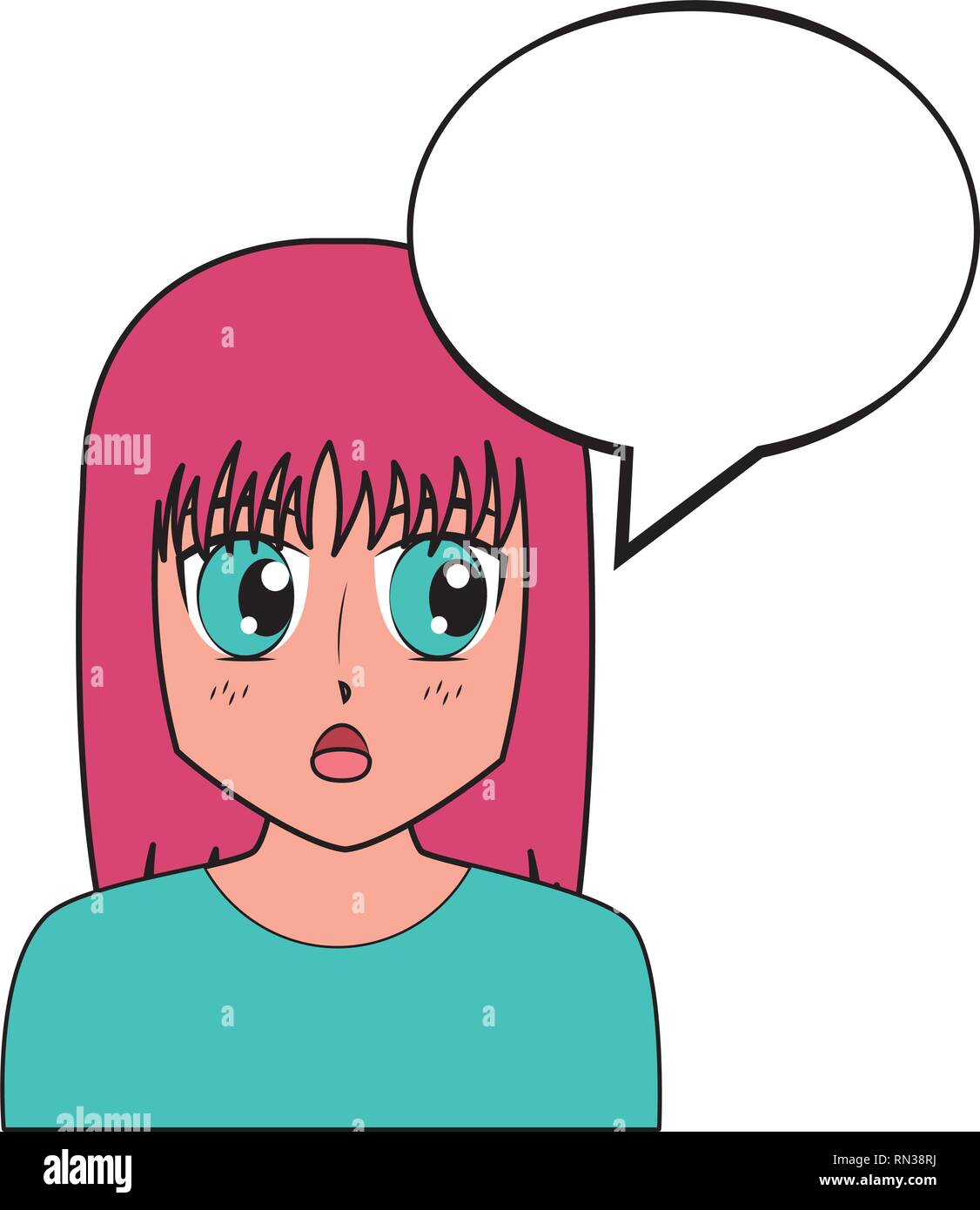 anime girl talk speech bubble Stock Vector Image & Art - Alamy