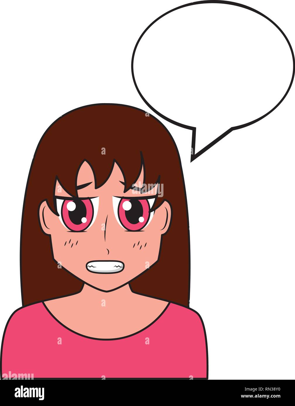 anime girl talk speech bubble Stock Vector Image & Art - Alamy