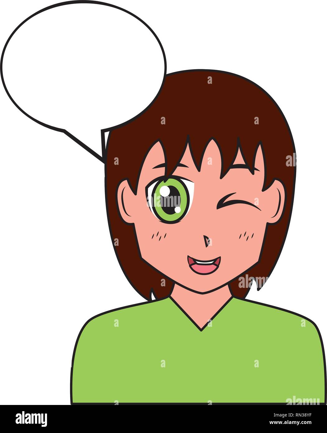 anime girl talk speech bubble Stock Vector Image & Art - Alamy