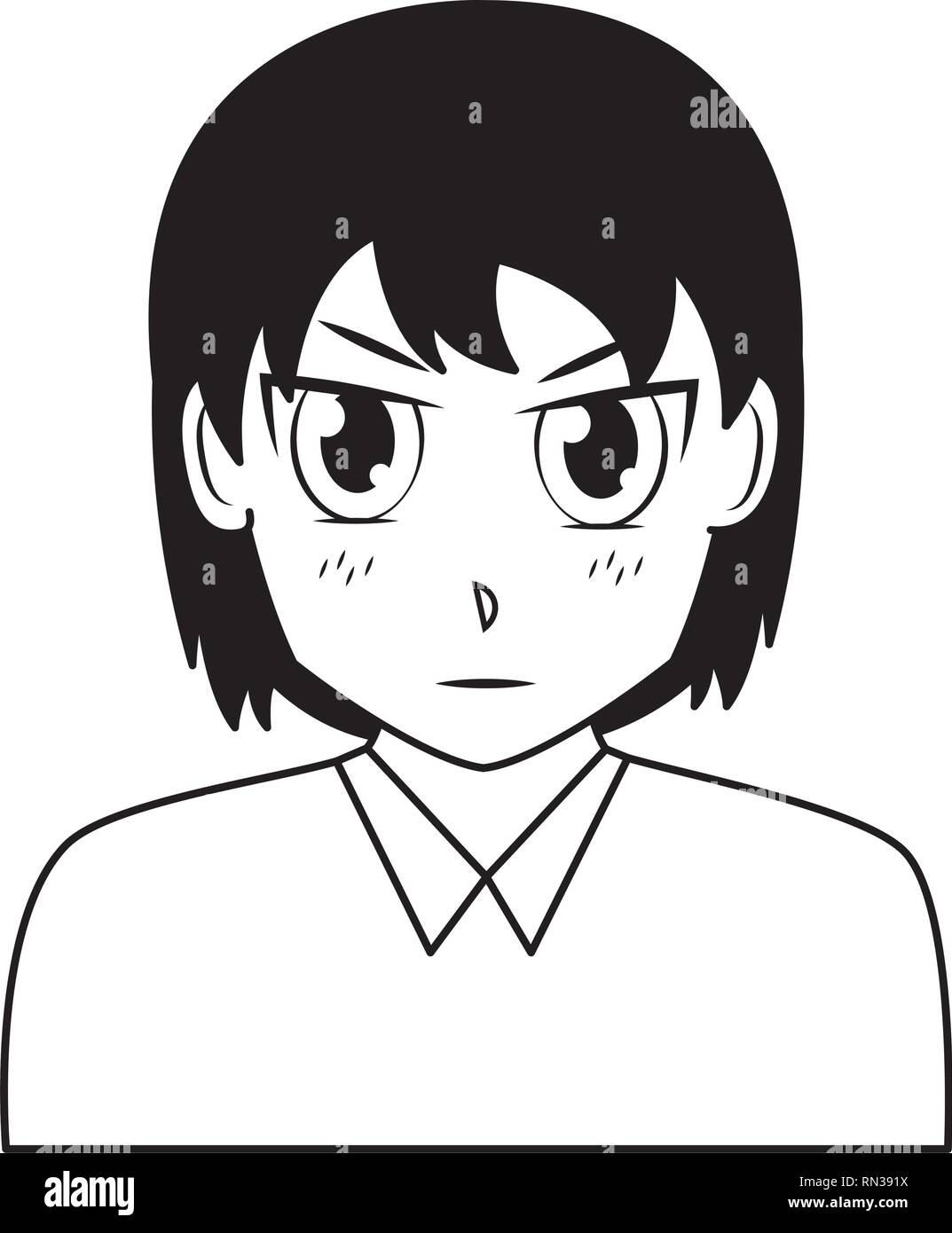 anime girl manga portrait character Stock Vector Image & Art - Alamy