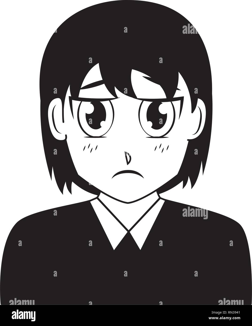 anime girl manga portrait character Stock Vector Image & Art - Alamy